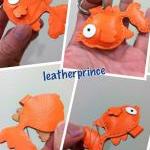 Goldfish Leather Keychain ( Orange ) on Luulla