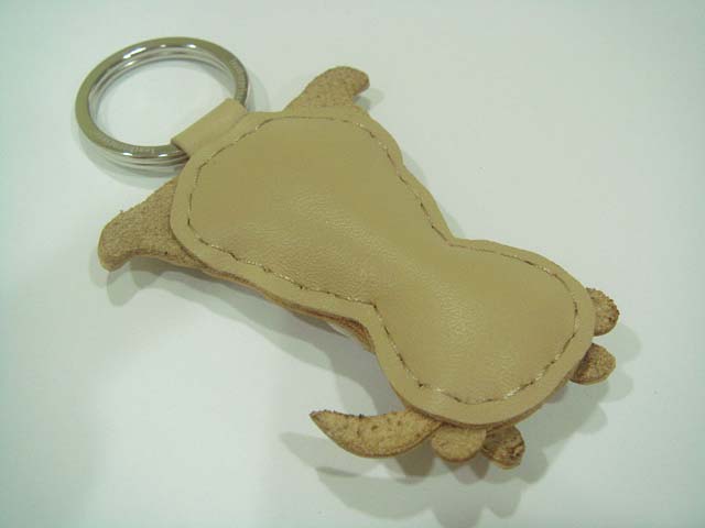 Riley The Mutt Leather Keychain ( Light Brown ) on Luulla