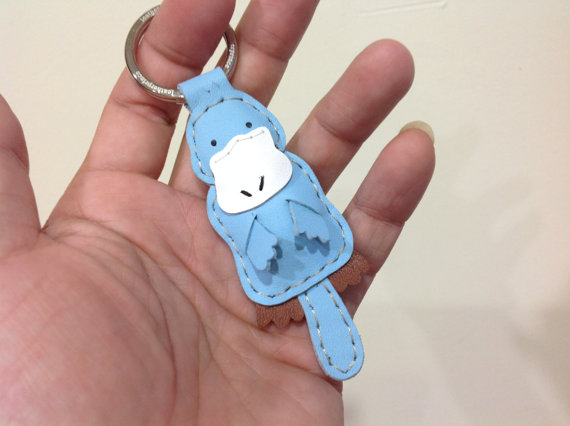 Platypus Leather Keychain ( Light Blue ) on Luulla