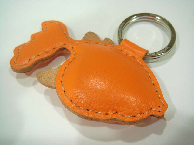 Goldfish Leather Keychain ( Orange ) on Luulla